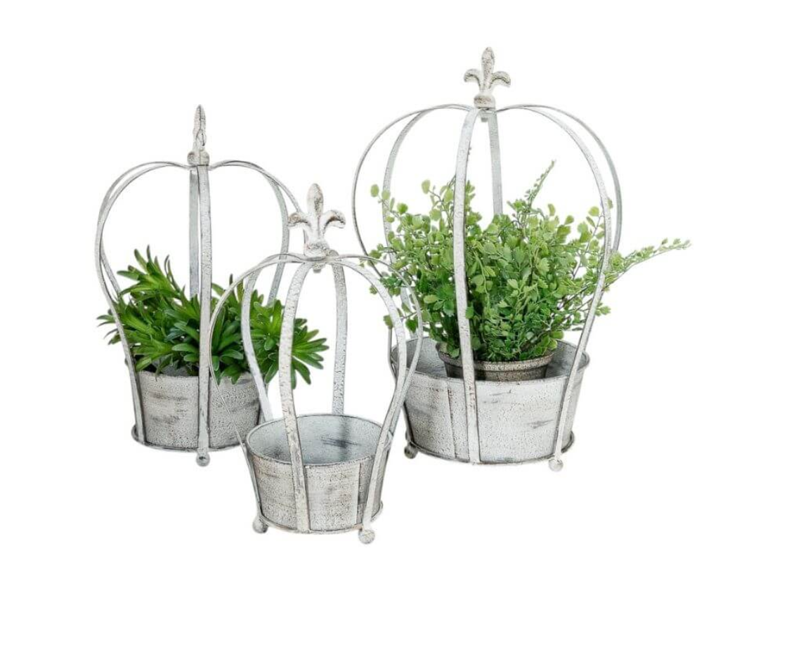 Grey Crown Planter Large | Country Accent